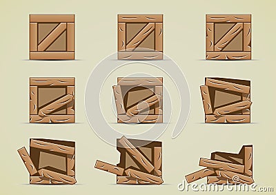 Broken Light Crates Collections Vector Illustration | CartoonDealer.com ...