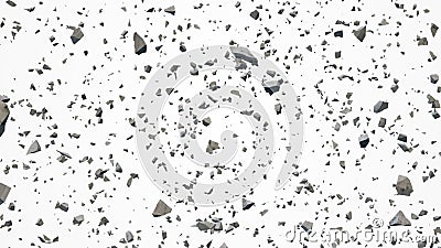 Broken Pieces of Stones Flying in Air Stock Footage - Video of rock ...