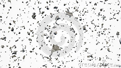 Broken Pieces of Stones Flying in Air Stock Video - Video of background ...
