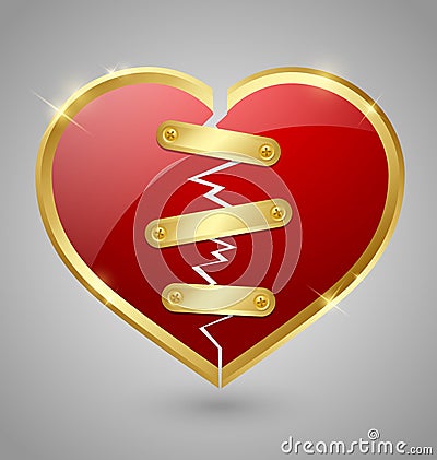 Broken And Repaired Heart Icon Cartoon Vector | CartoonDealer.com #29966741