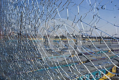 Broken Safety Glass Barrier Royalty Free Stock Photography - Image ...