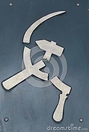 Broken Sickle And Hammer - The Collapse Of Communism Editorial Image ...