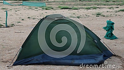 Broken tent at the beach stock video. Video of tent - 101334449