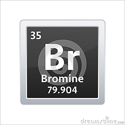 Bromine Symbol. Chemical Element Of The Periodic Table. Vector Stock ...