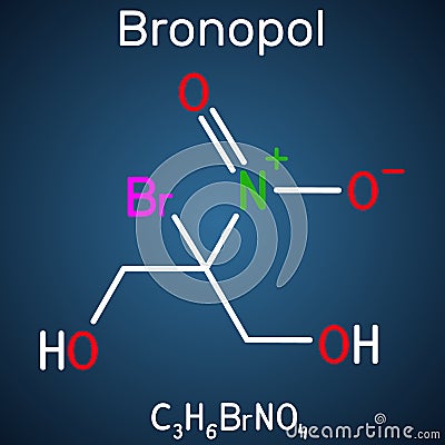 Bronopol Molecule. It Is Preservative, Is Used As A Microbicide Or ...