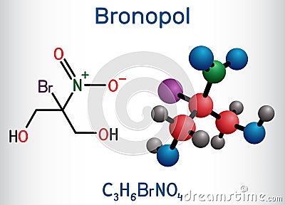 Bronopol Molecule. It Is Preservative, Is Used As A Microbicide Or ...