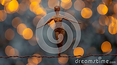 Bronze Figurine Balancing On Wire Royalty-Free Stock Photography ...
