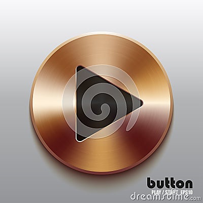 Bronze Play Button With Black Symbol Cartoon Vector | CartoonDealer.com ...