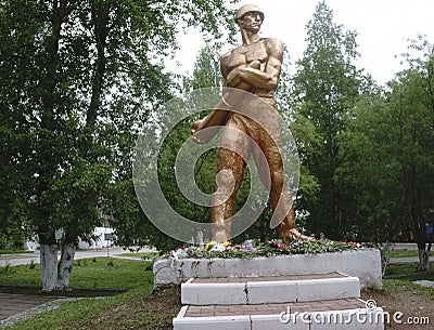 Sharp Bronze Statue With Soldier Sharp Editorial Photo | CartoonDealer ...