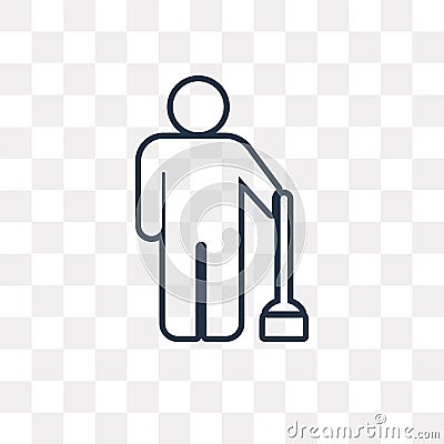 Brooming Vector Icon Isolated On Transparent Background, Linear ...
