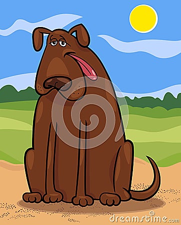 Brown Big Dog Cartoon Illustration | CartoonDealer.com #28069557