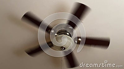 Ceiling Fan Spinning on High Speed with Light on Stock Video - Video of ...