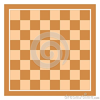 Brown Empty Chess Board Top View Vector Illustration. Chessboard Tile ...