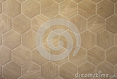 Brown Floor Hexagon Tile With Texture Of A Tree Stock Photography ...