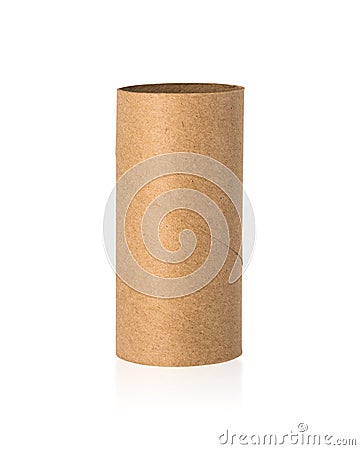 Brown Tissues Core Isolated On White Background. Empty Paper Roll Or ...