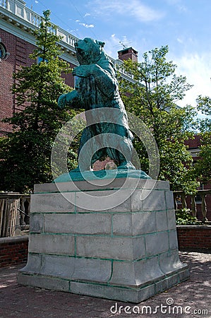 Brown University Bear Statue. - Stock Image - Everypixel