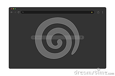 Browser Window In Dark Theme. Website Mockup Interface With Search Bar ...