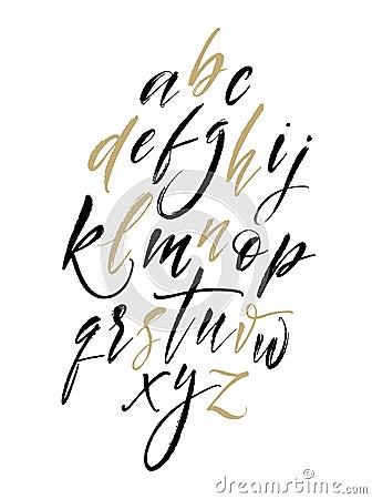 Brush Letters. Handwritten Script Alphabet. Hand Lettering And Custom ...