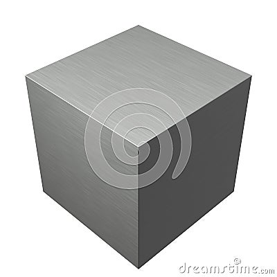 Brushed Texture Metal Steel Cube Stock Photos - Image: 8186913