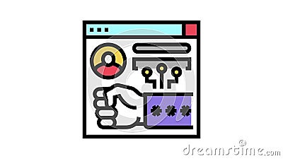 Brute-force and Dictionary 8 Network Attacks Color Icon Animation Stock ...