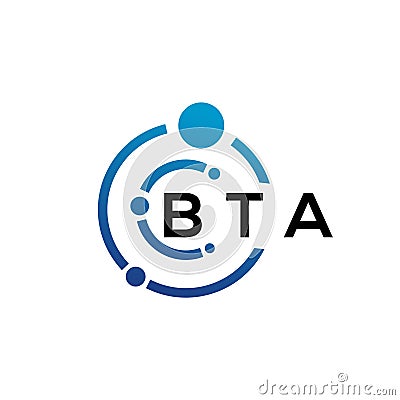 BTA Letter Logo Design On White Background. BTA Creative Initials ...