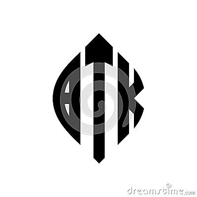 BTK Circle Letter Logo Design With Circle And Ellipse Shape. BTK ...