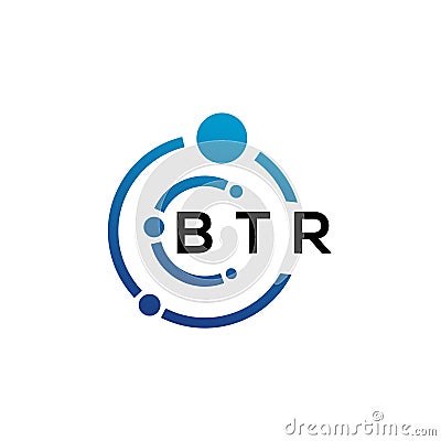 BTR Letter Logo Design On White Background. BTR Creative Initials ...
