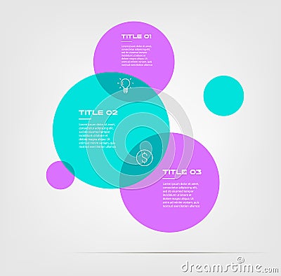 Bubble Chart With Elements Venn Diagram Infographics For Three Circle ...