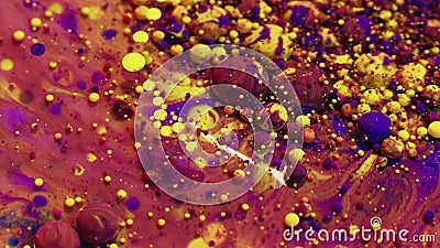 Bubbles Art Epoxy Magic Fluid Creativity Yellow Stock Footage - Video ...
