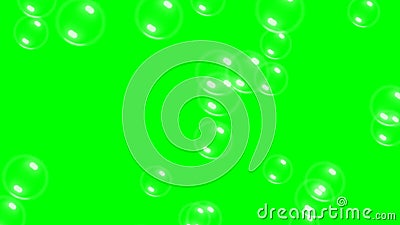 Bubbles Floating on Abstract Green Screen Background Animation. Stock ...