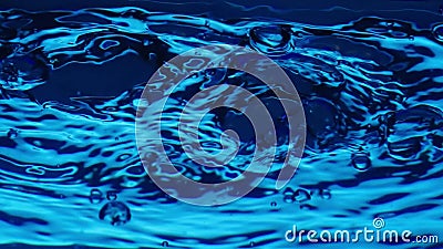 Bubbling Water Surface with Air Bubbles Rising Up. Blue Transparent ...