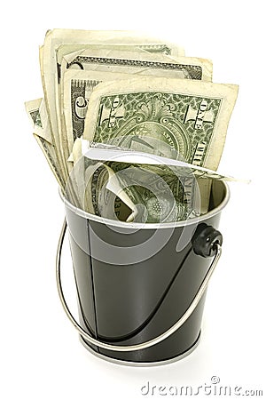 Bucket Of Cash Stock Images - Image: 1386274