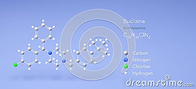 Buclizine Molecule, Molecular Structures, Antihistamine, 3d Model ...
