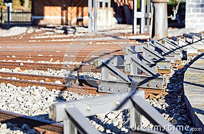 Buffer Stop . Ending Rail Tracks Concept For Limit, Limitation ...