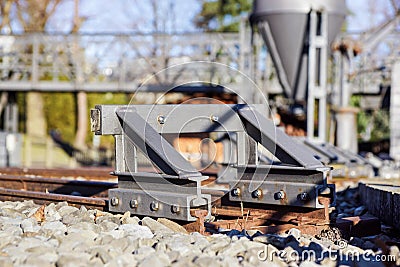 Buffer Stop . Ending Rail Tracks Concept For Limit, Limitation ...