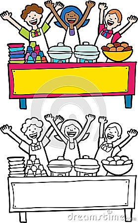Buffet Table Vector Illustration | CartoonDealer.com #10575610