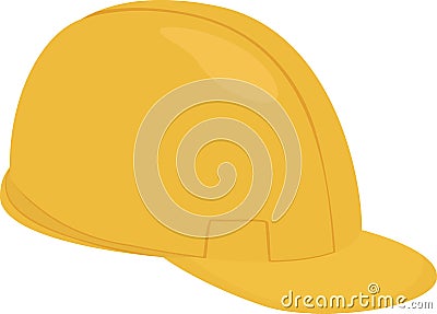 Builder Cartoon Yellow Helmet Isolated On White Stock Vector - Image ...