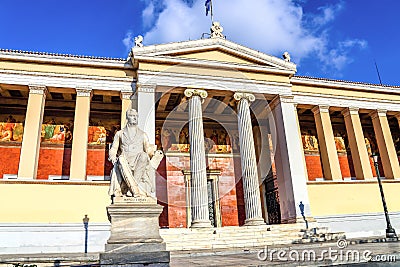 Buildig of the first National Athens Academy, Athens, Greece - Stock ...