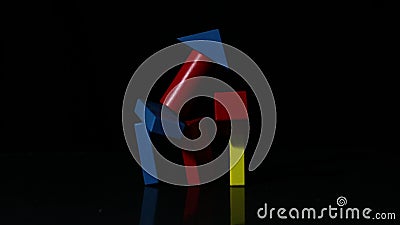 Building Block Tower Falling Over Stock Footage - Video of falling ...