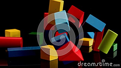 Tower Of Building Blocks Falling Over Stock Footage - Video of slow ...
