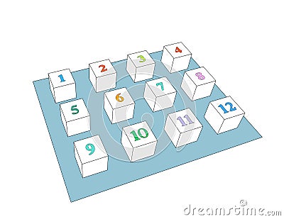 Building Blocks With Numbers From 1 To 12 Royalty-Free Cartoon ...