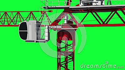 Building Crane Animation, Work Process. Green Screen Footage Stock ...