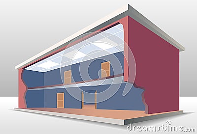 The Building Cross Section Cartoon Vector | CartoonDealer.com #78948261