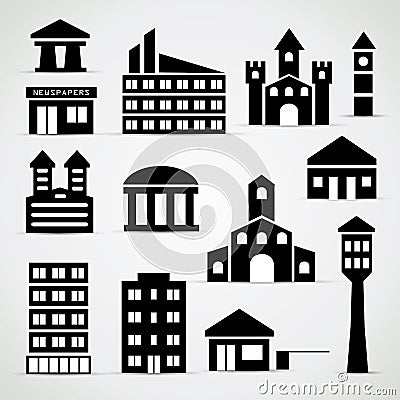 Building Icon Set Stock Vector - Image: 44624050