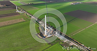 Building Process of Wind Turbine Windmill Construction with Cranes ...