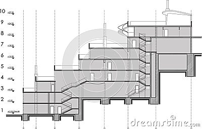 Building Section Drawing Stock Images - Image: 12361184