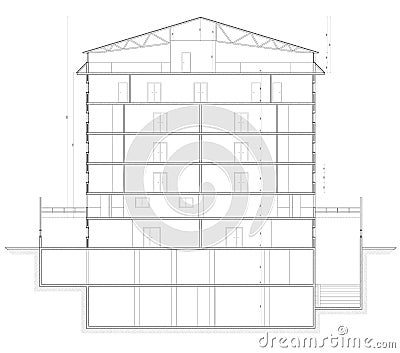 Building Section Plan Vector Illustration | CartoonDealer.com #26223492