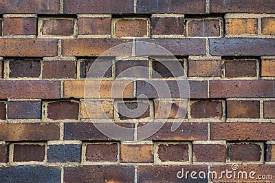 Building Wall Made Of Dark, Yellow To Brownish Clinker Bricks With ...