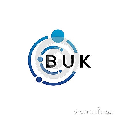 BUK Letter Logo Design On White Background. BUK Creative Initials ...