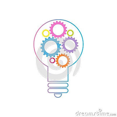 Bulb And Gear For Supporting Developmental Health Logo Vector ...